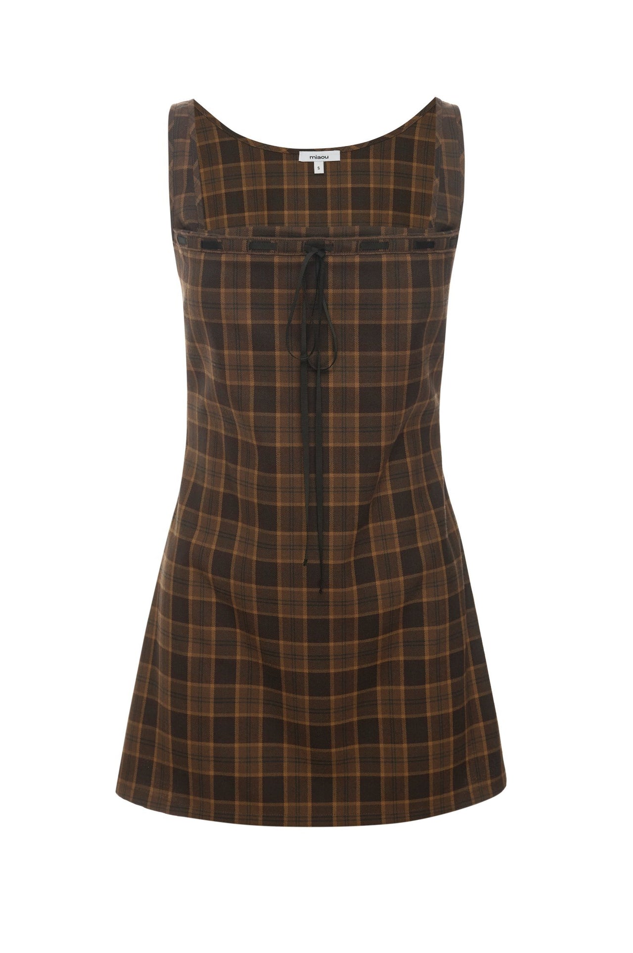 LACED GINGER DRESS PLAID BROWN – Miaou